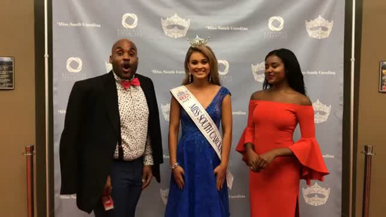 Checking in w/ our hosts at the Miss SC Pageant while interviewing the ...