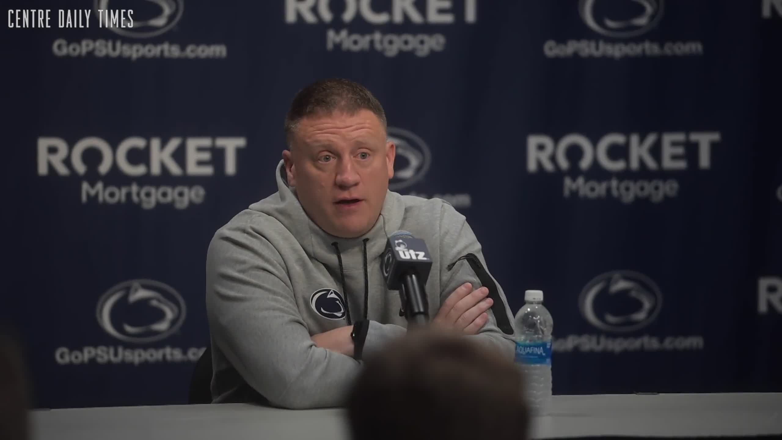 Penn State basketball head coach Mike Rhoades talks about status of ...