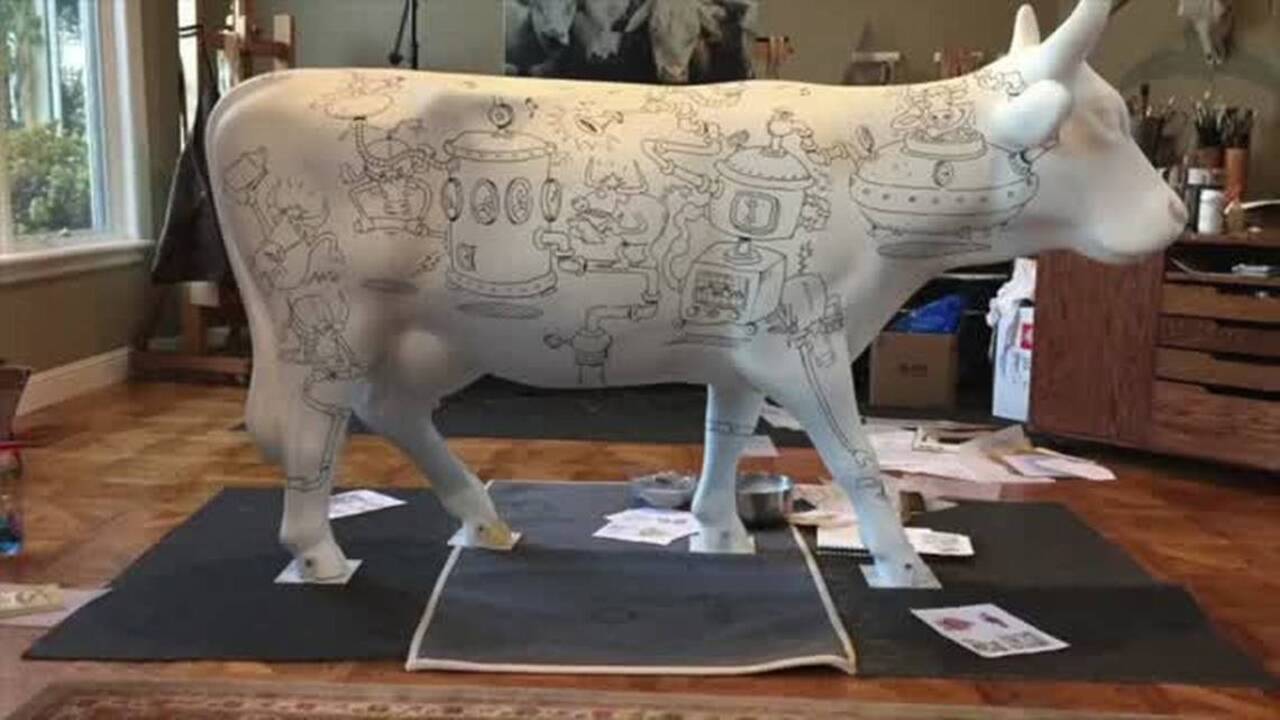 The making of Jerry Scott's cow for CowParade SLO County | San Luis ...