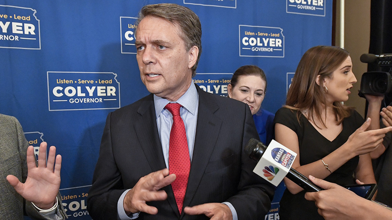 Hopeful Kansas Governor Jeff Colyer at election watch party | Kansas ...