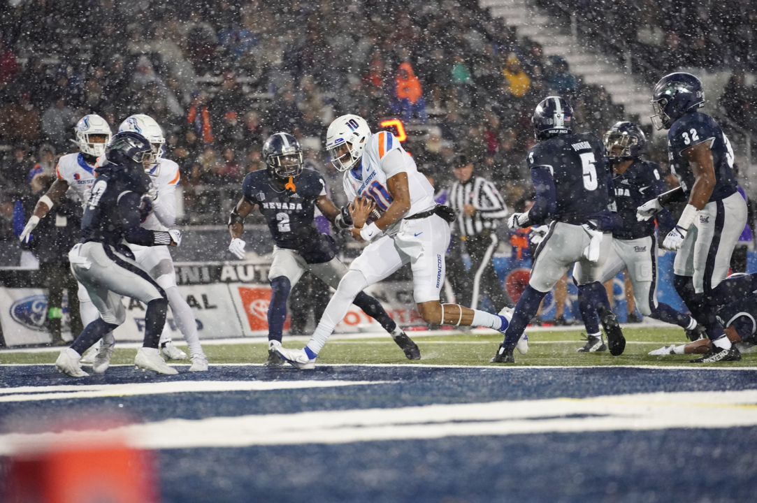 Boise State players after the Broncos' win at Nevada | Idaho Statesman
