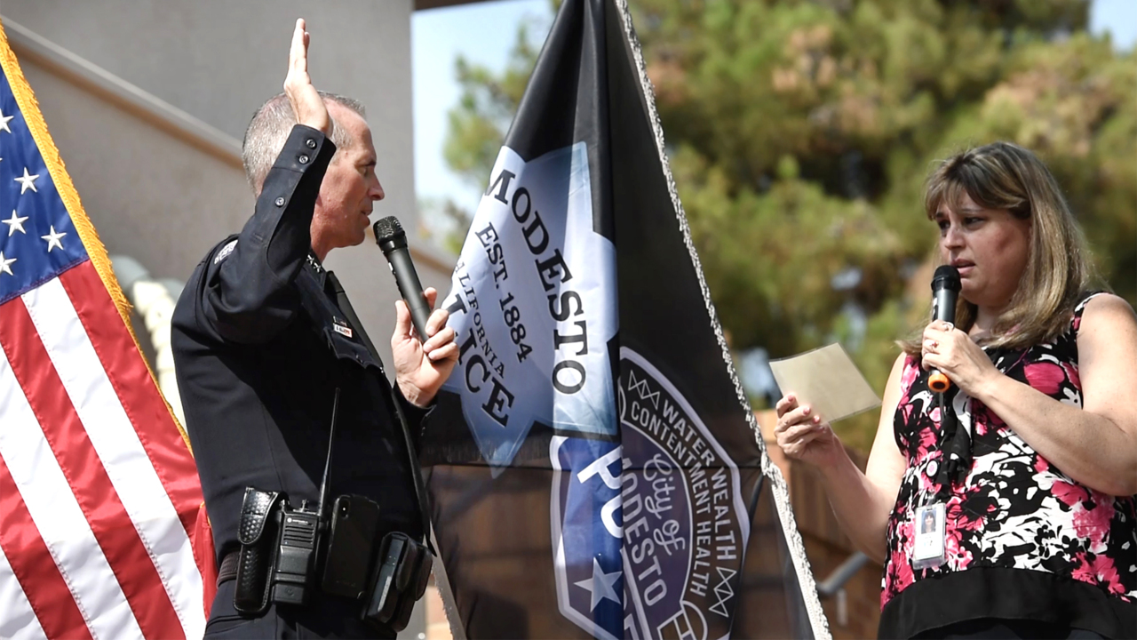 Modesto, CA chief takes oath in outdoor ceremony | Modesto Bee