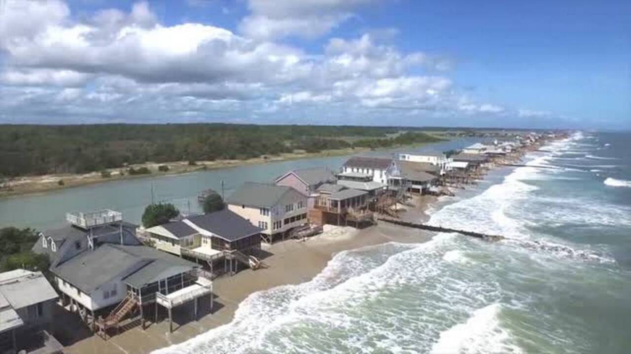 Drone footage shows high tides sweeping some Georgetown Couny beaches ...