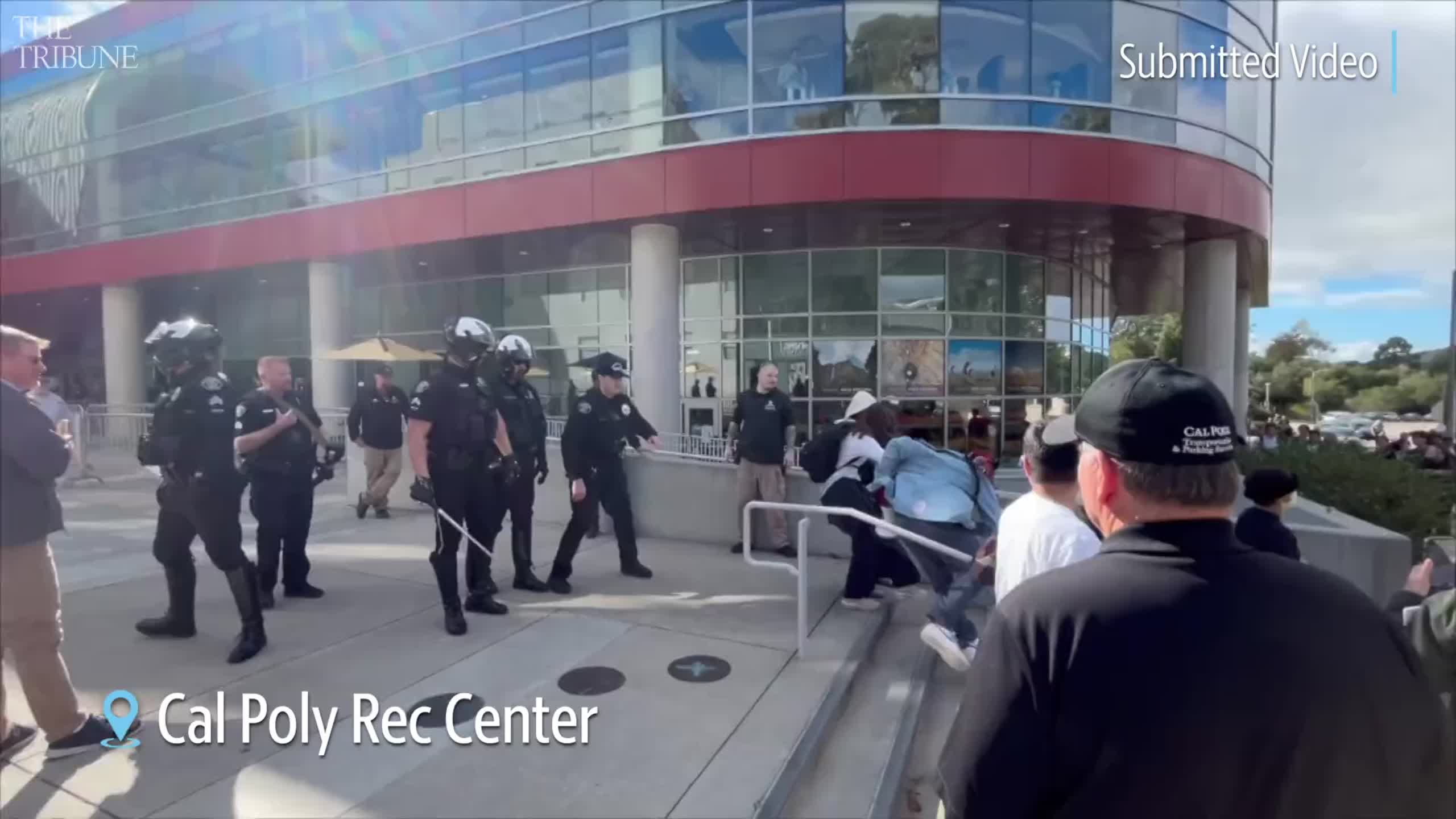 Raw video: Protesters, law enforcement clash at Cal Poly SLO Rec Center ...