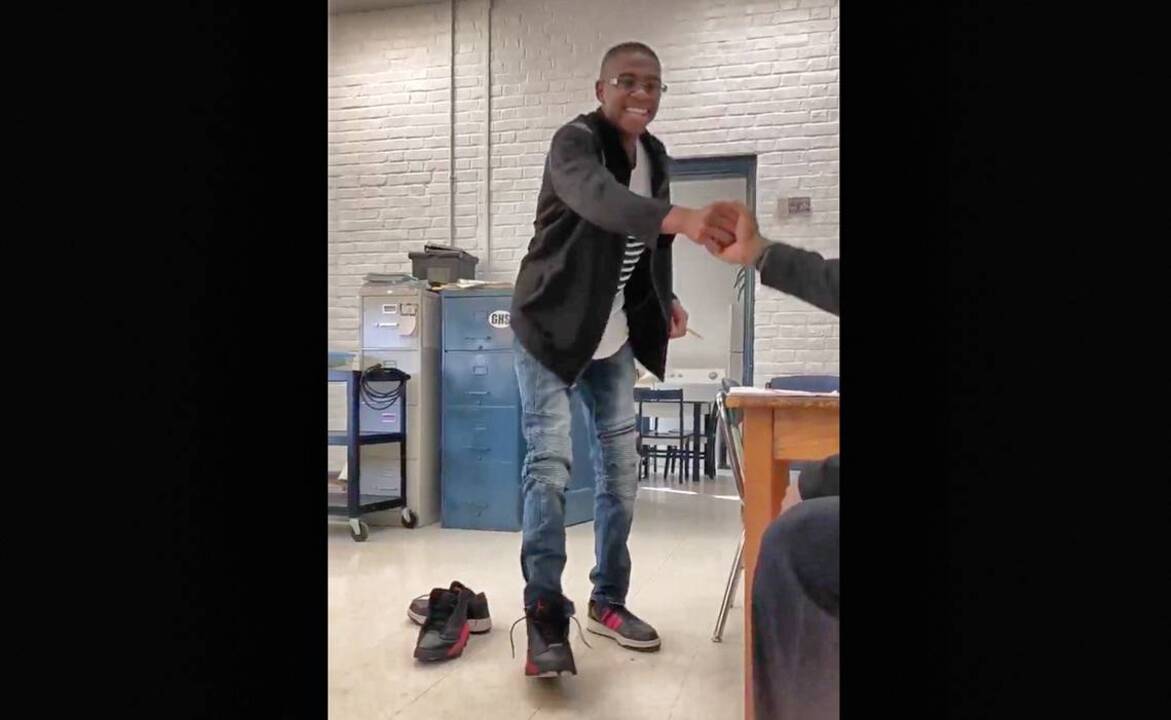Goldsboro teacher gives student Jordan sneakers, video goes viral ...