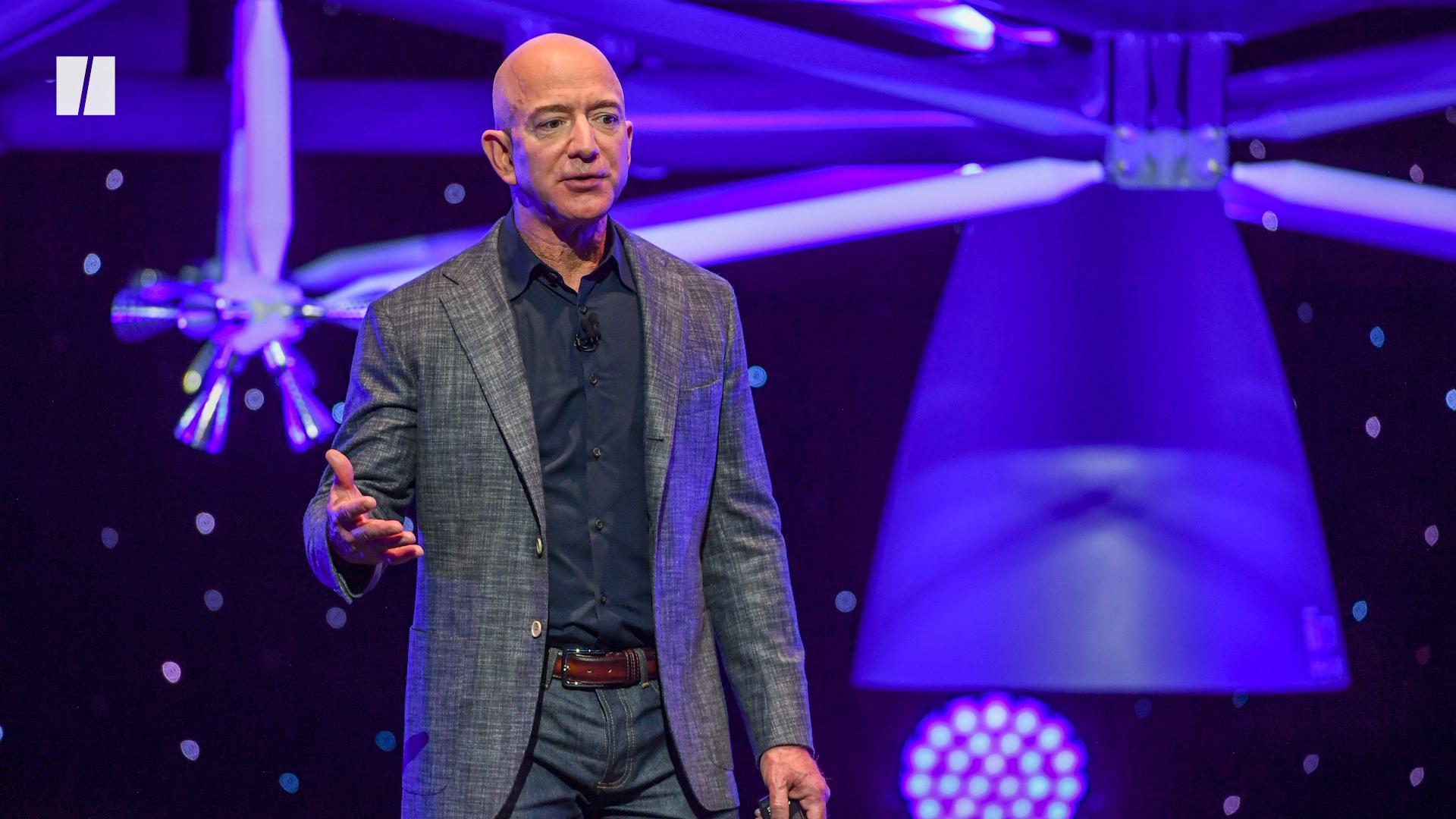 Jeff Bezos Falls Trying To Greet Fiancee After Blue Origin Flight ...