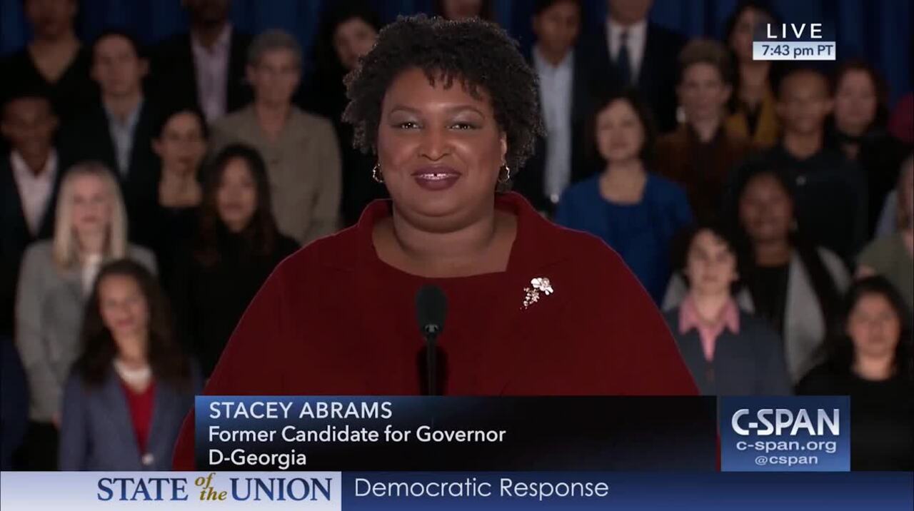 Stacey Abrams tore into President Donald Trump in her response to the ...