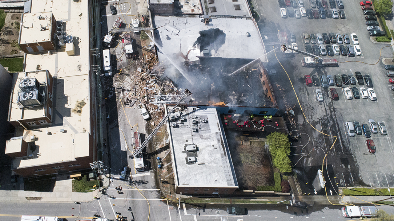 Explosion and Building Collapse after gas leak near Brightleaf Square ...