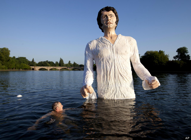 Colin Firth Statue: Mr. Darcy Rises From London's Serpentine Lake ...
