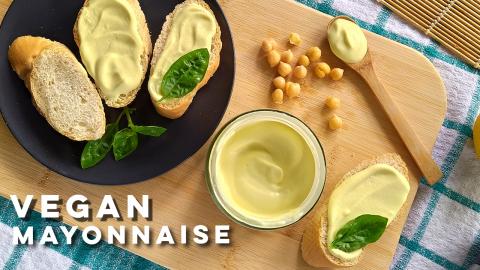 Easy Vegan Mayonnaise Recipe | How to make mayonnaise using a can of ...
