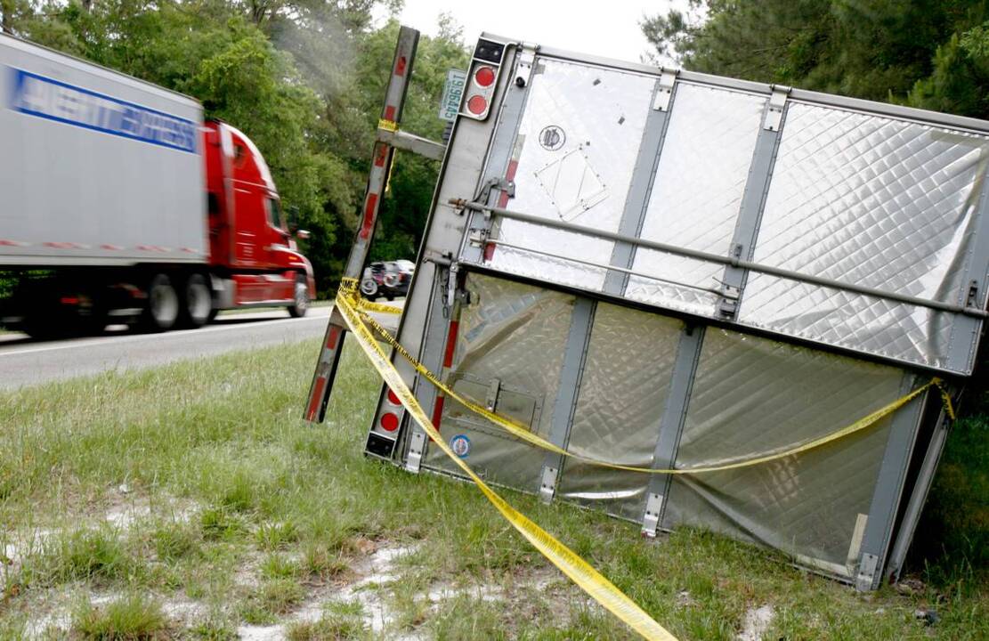 Wrecked semi-trailer on Interstate 95 near Hardeeville | Hilton Head ...