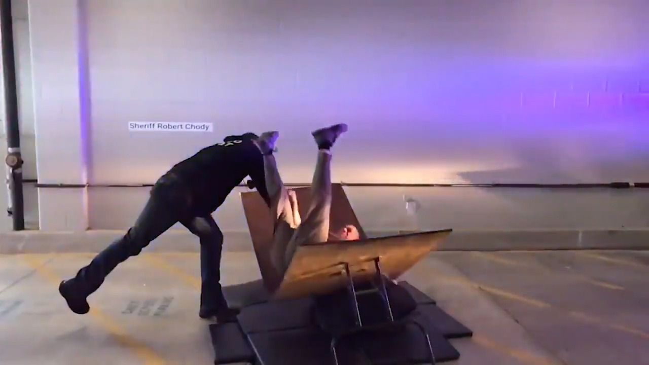 Wrestler body slams TX deputy into table for charity: video | Fort ...