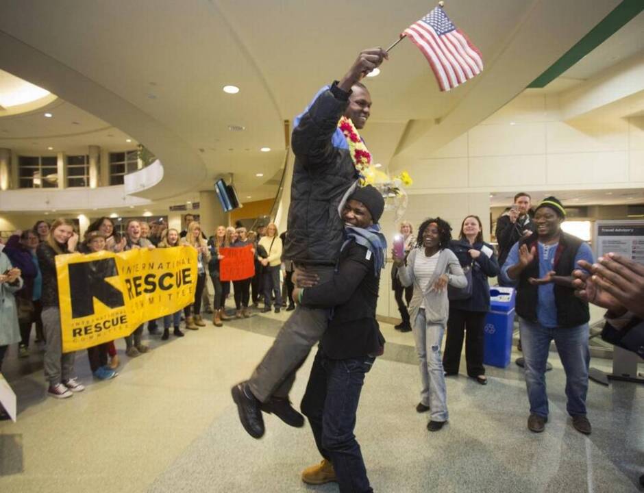 A big, boisterous crowd greets one of Boise's last new refugees before ...