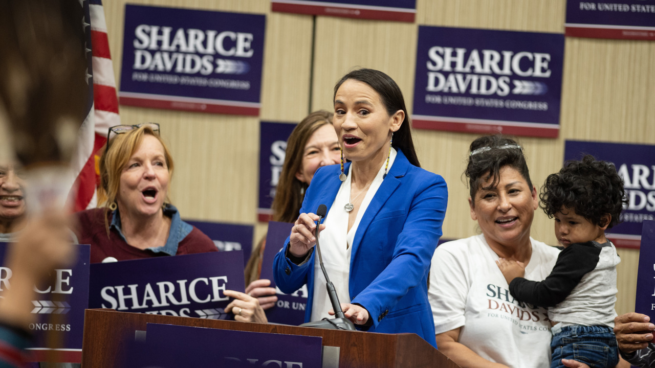 Kansas US Rep. Sharice Davids celebrates 3rd term Tuesday night ... Kansas US Rep. Sharice Davids celebrates 3rd term Tuesday night ...