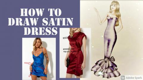 Step 10- How to Draw Satin/ Fashion Illustration for Beginners/ Satin ...
