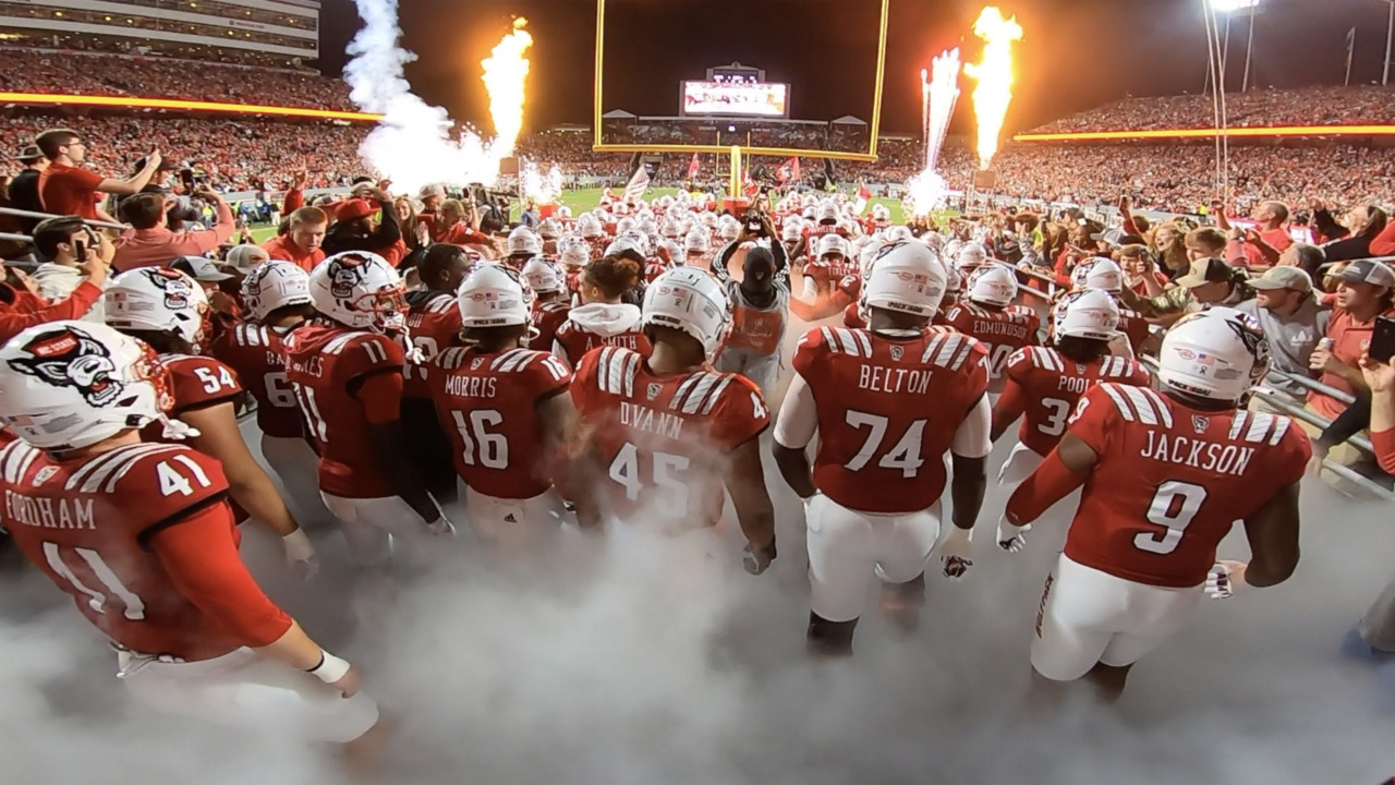 Experience NC State amazing entrance before their game at Carter-Finley ...