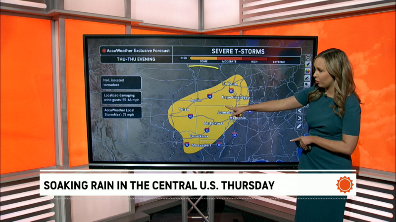 Soaking rain and severe storm risk for the central US this Thursday ...