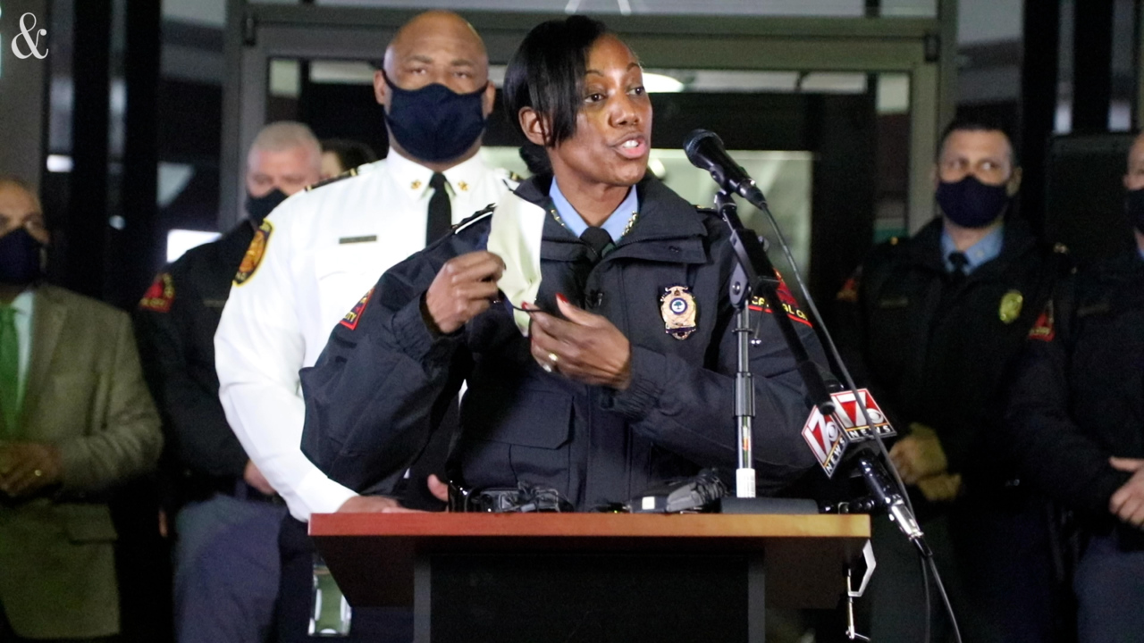Police Chief Estella Patterson says man swung a knife before he was ...