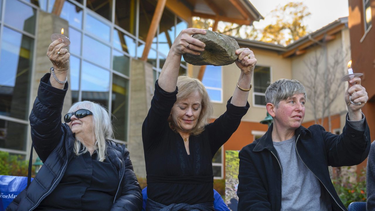 Supporters gathered for a candlelight vigil for Max Benson, the ...