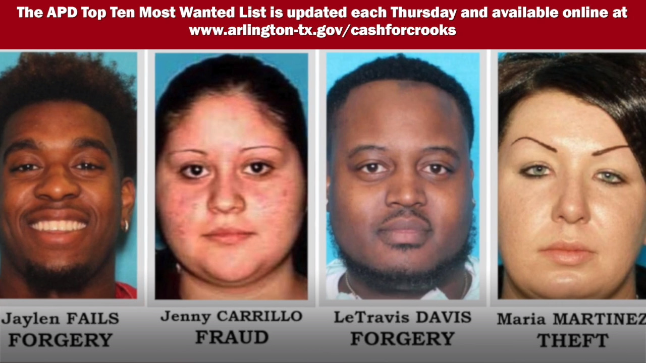 Crime Stoppers: Arlington Police's 10 Most Wanted Criminals, May 9 ...
