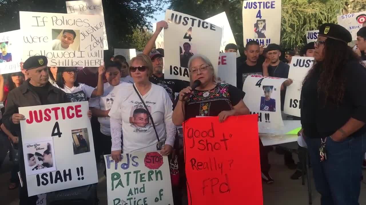 Fresno, CA Brown Berets protest against police teen shooting | Fresno Bee