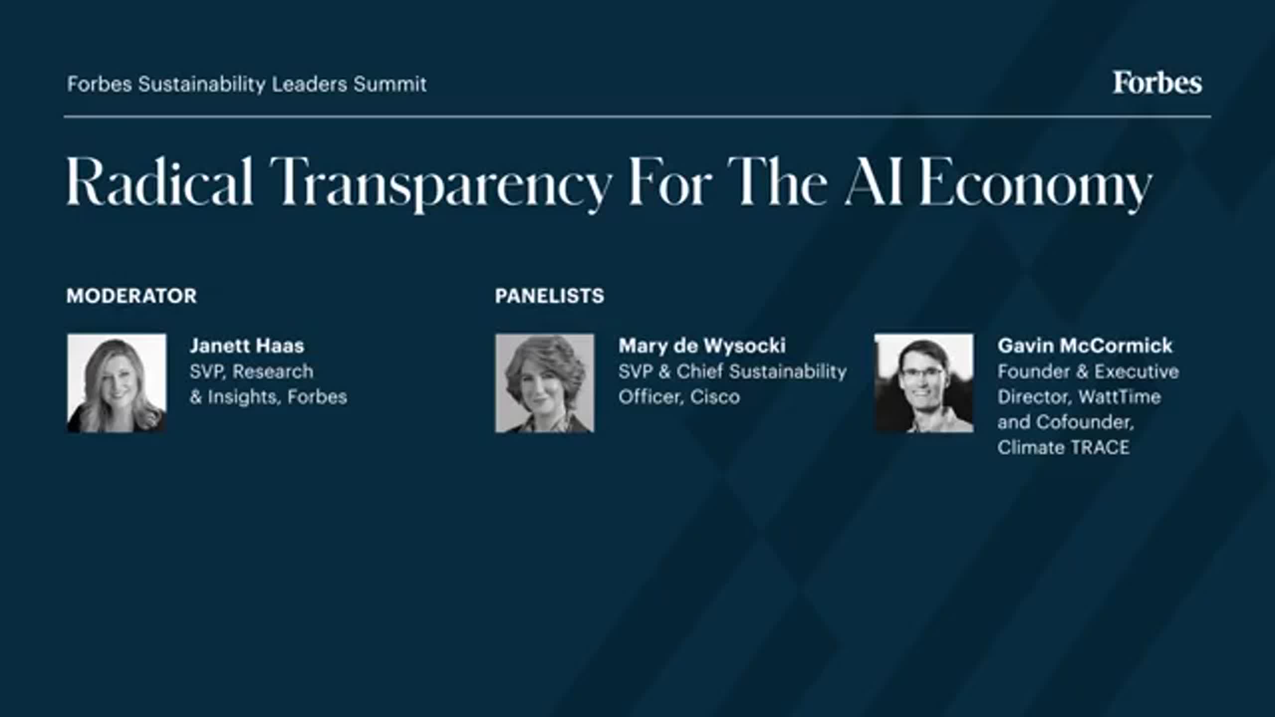 2025 Forbes Sustainability Leaders Summit | Radical Transparency for the AI Economy