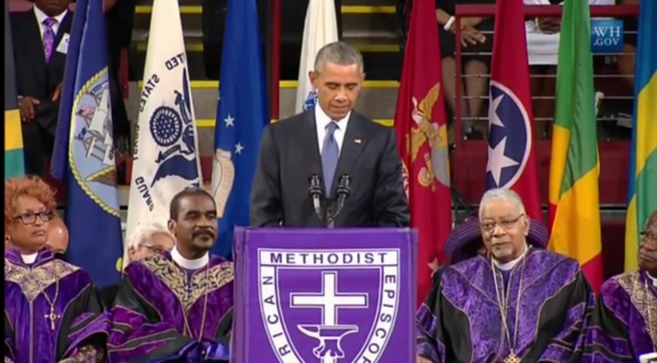 President Obama Sings Amazing Grace During Eulogy Charlotte Observer