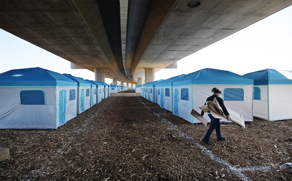 Tents are up at new Modesto homeless camp under Ninth Street bridge ...
