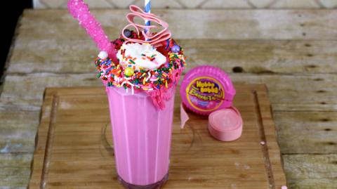 How to Make Bubble Gum Milkshake _ Bubblegum Freakshake - HideoutTV