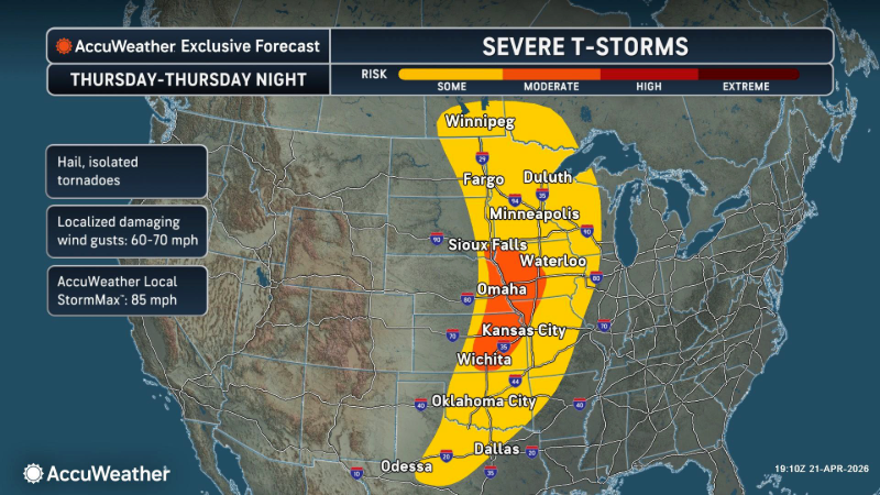 Severe weather threat returns to the Midwest late this week | AccuWeather