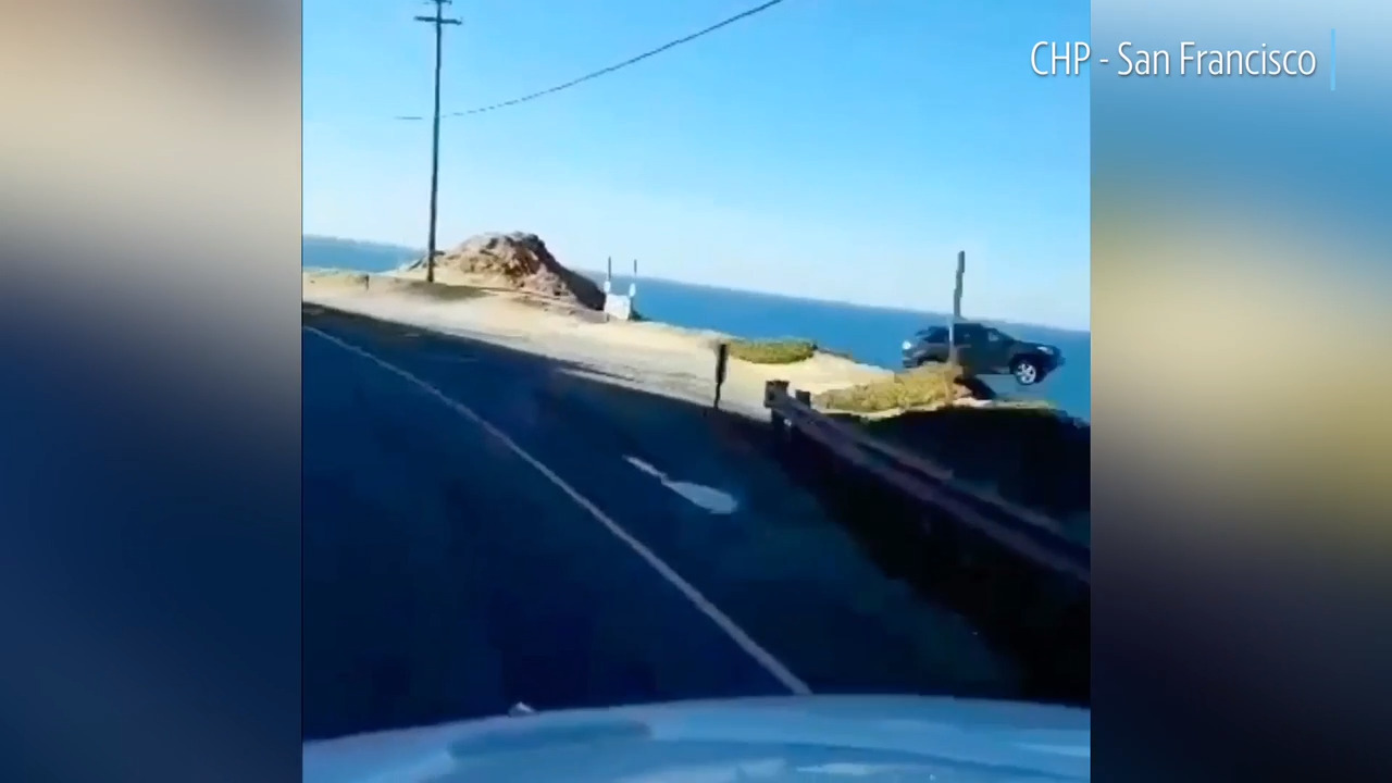 CA cops don’t suspect video of car flying off cliff is fake ...