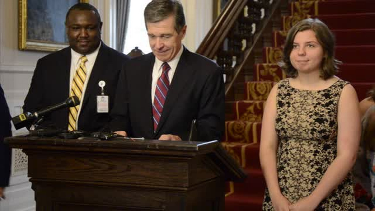 NC Gov. Roy Cooper Megan Faircloth, East Wake grad who was homeless ...