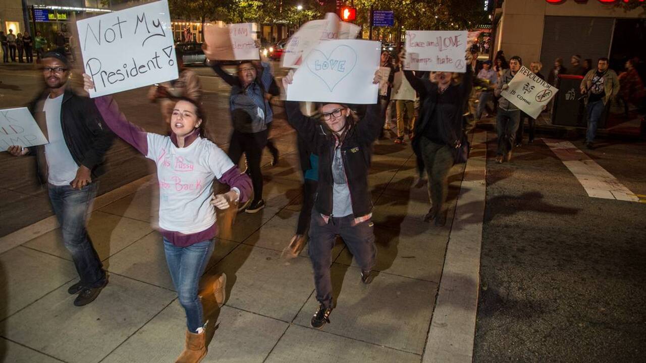 Hundreds of anti-Donald Trump protesters march in downtown Raleigh ...