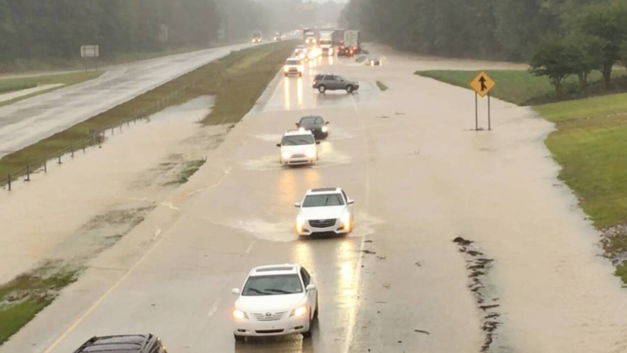Hurricane Matthew causes flooding on I-40 in Benson, N.C. | Charlotte ...