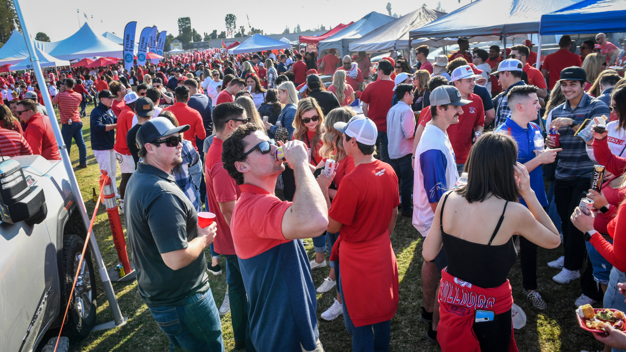 Fresno State fans tailgate before their game against Boise State ...