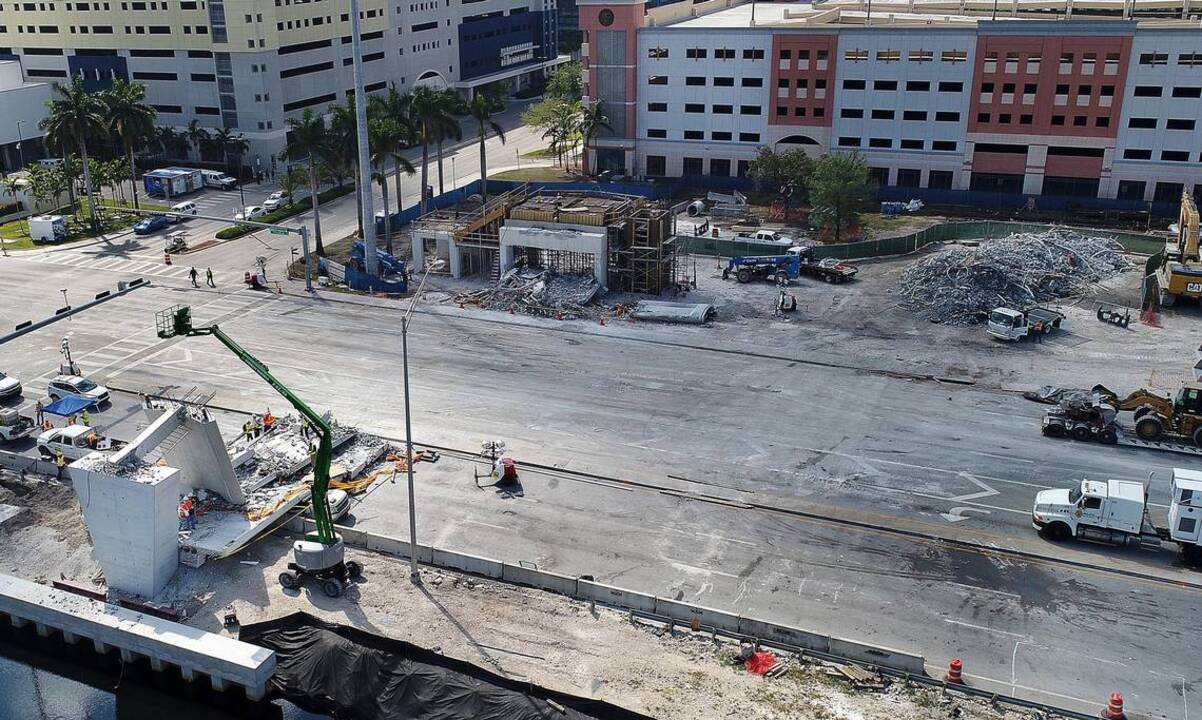 Aerial footage shows rubble has been nearly cleared from site of FIU ...