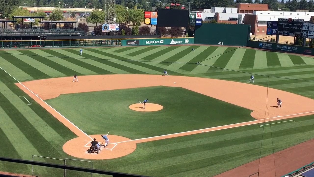 Mariners prospect Austin Shenton clears center field fence at Tacoma's ...