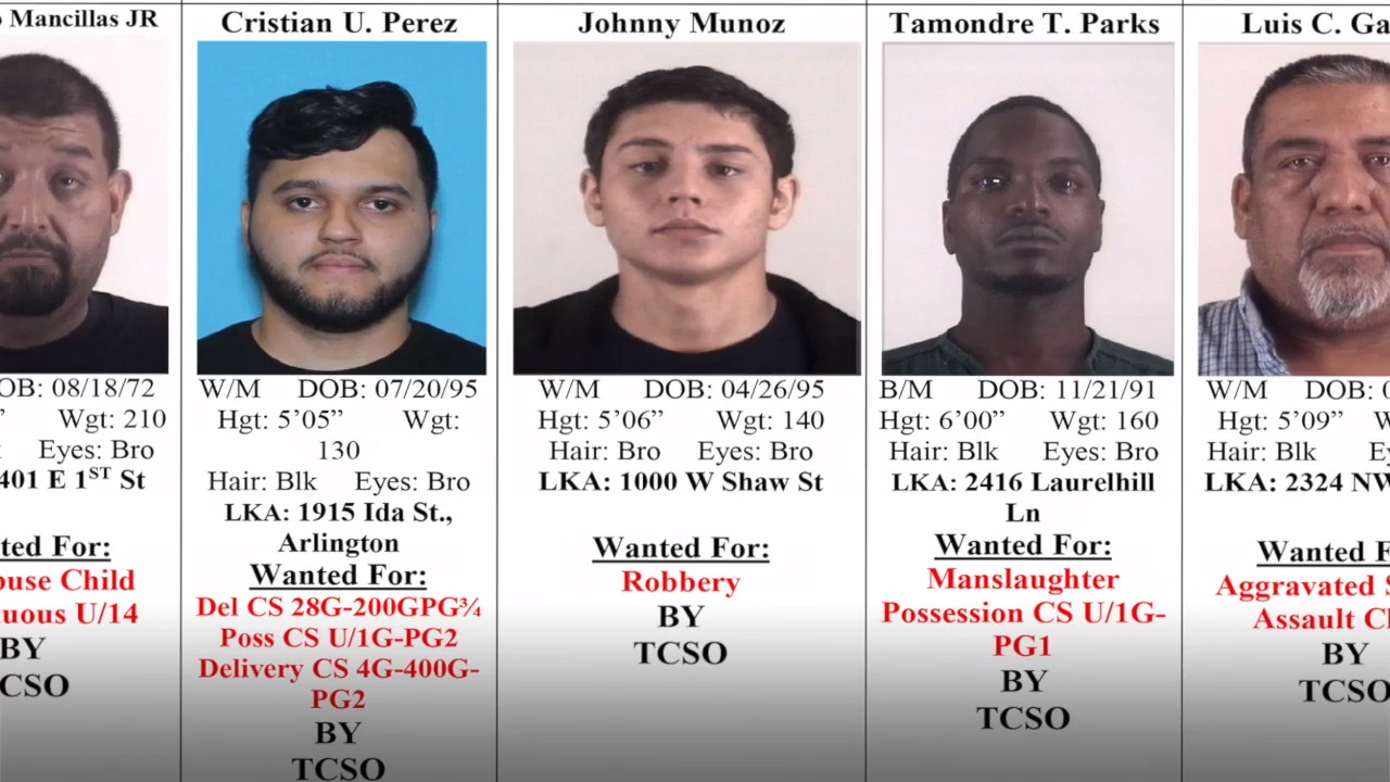Video: Tarrant County's 10 Most Wanted Criminals, August 22 | Fort ...