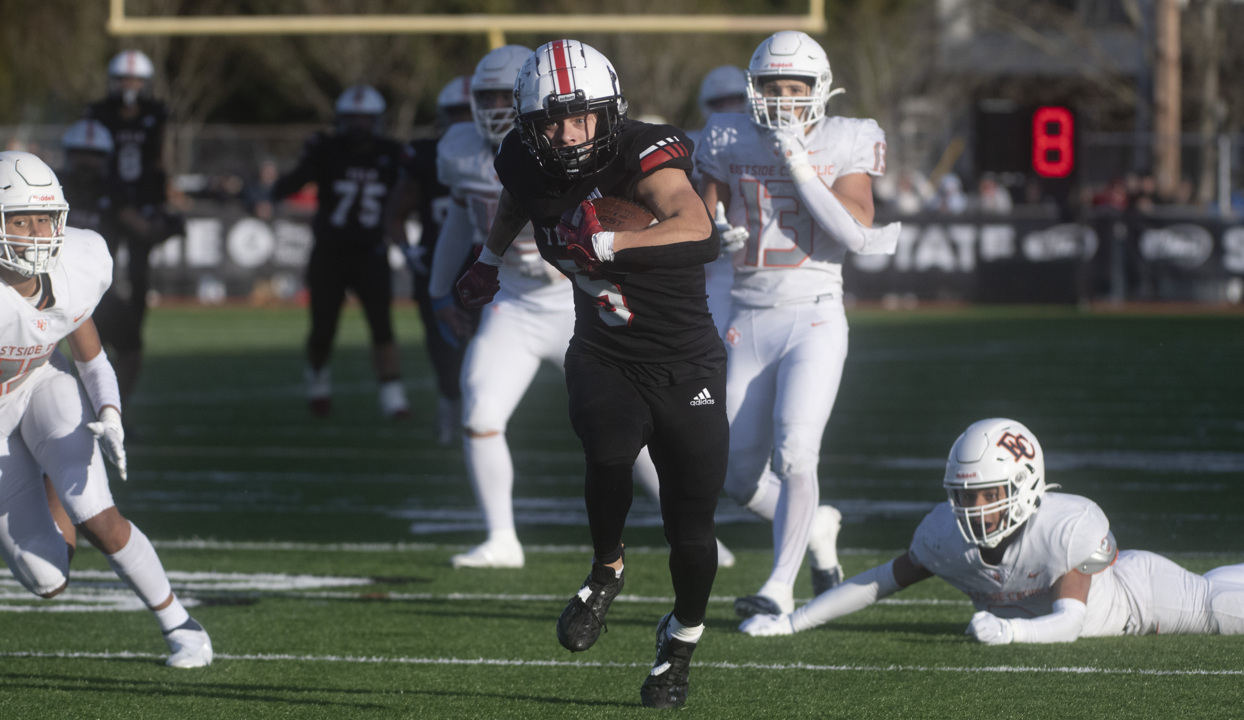 Yelm wide receiver Kyler Ronquillo wrestled an interception away from ...