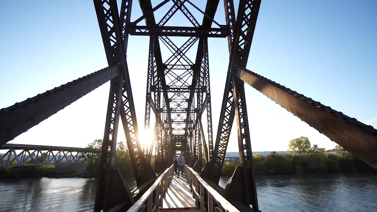 Tour the Rock Island Bridge across Kansas River near Hyvee Arena ...