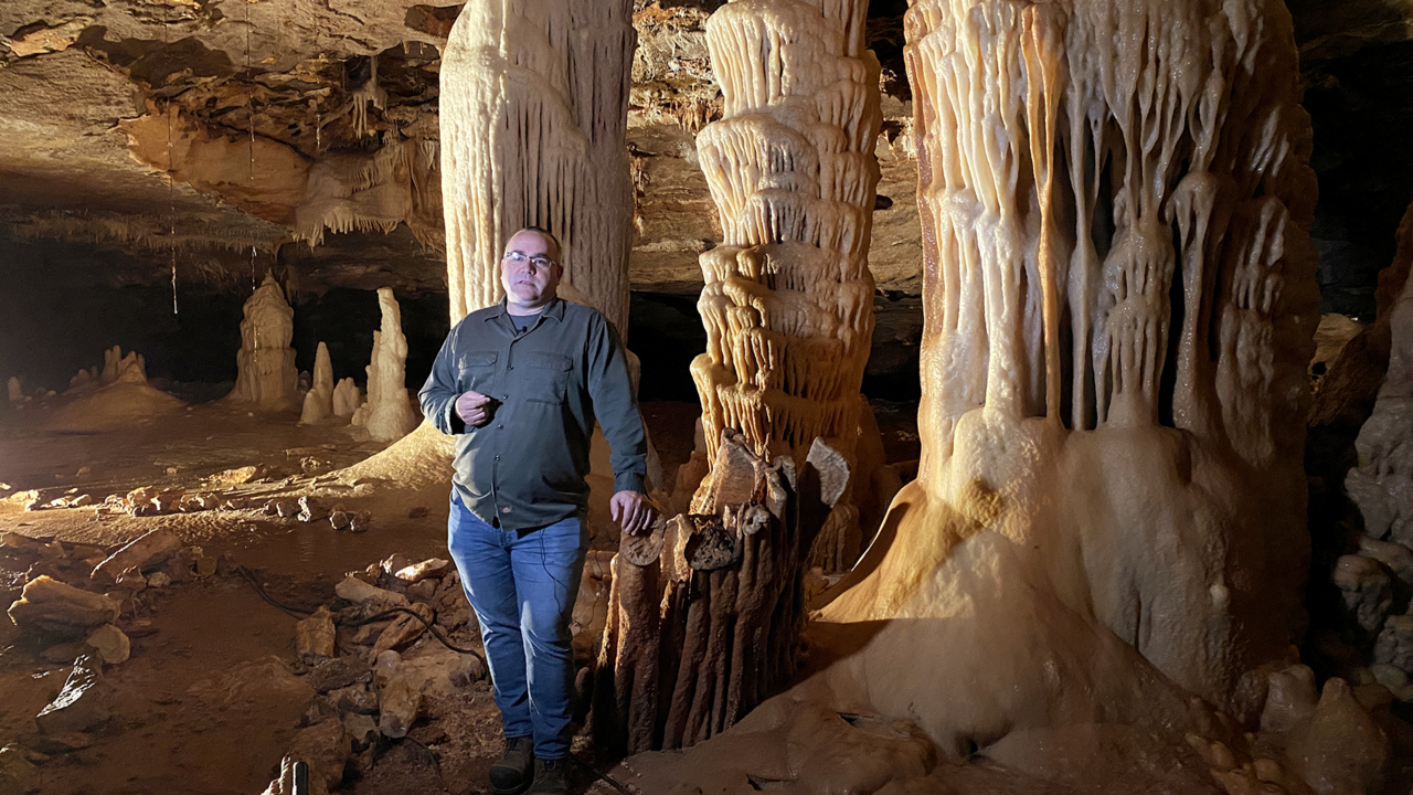 Riverbluff Cave located on the outskirts of Springfield, Missouri, is ...
