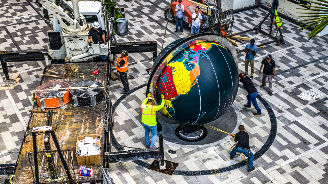 Exclusive video of Pan Am globe’s installation in Miami | Miami Herald