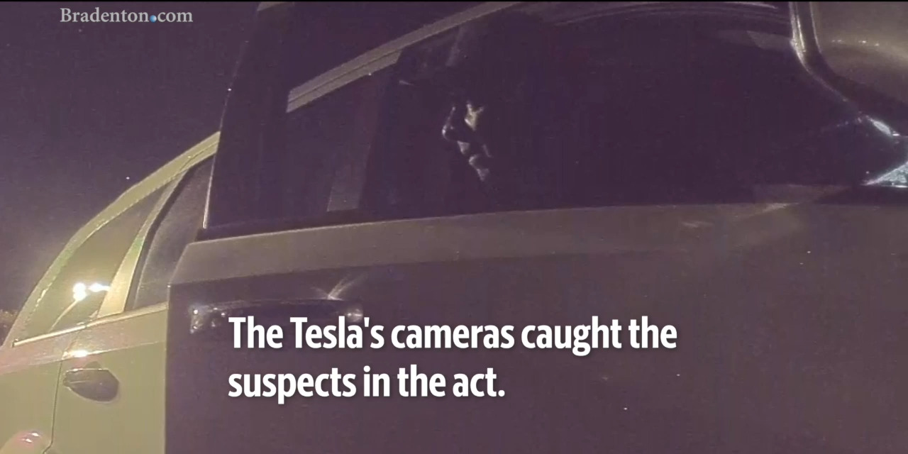 Tesla cameras catch license plate thieves in the act in Bradenton ...