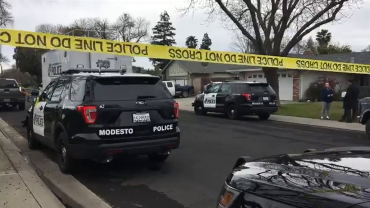 Here's the scene as Modesto police officers investigate a homicide ...