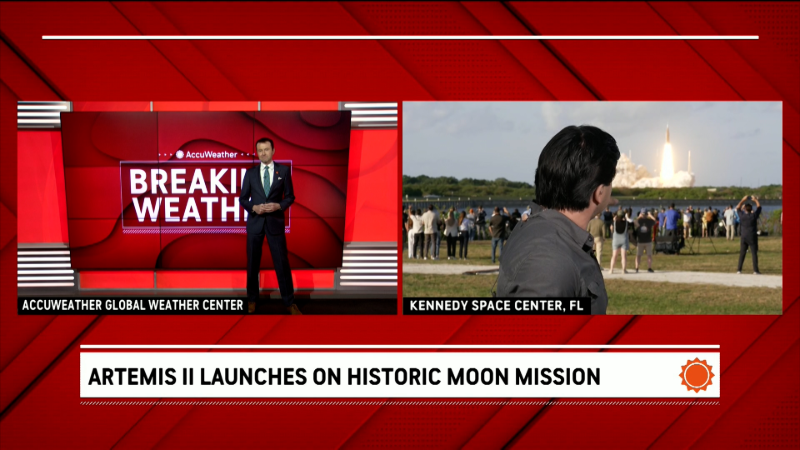 Artemis II mission launches into space during live AccuWeather ...