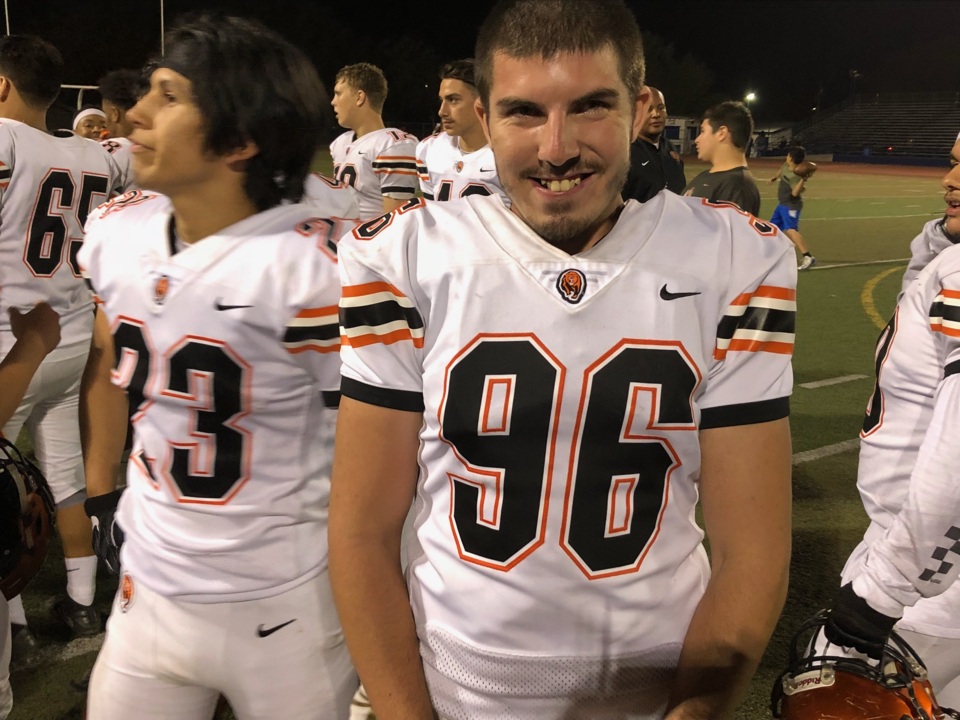Merced team manager suits up and plays for the Bears football team ...