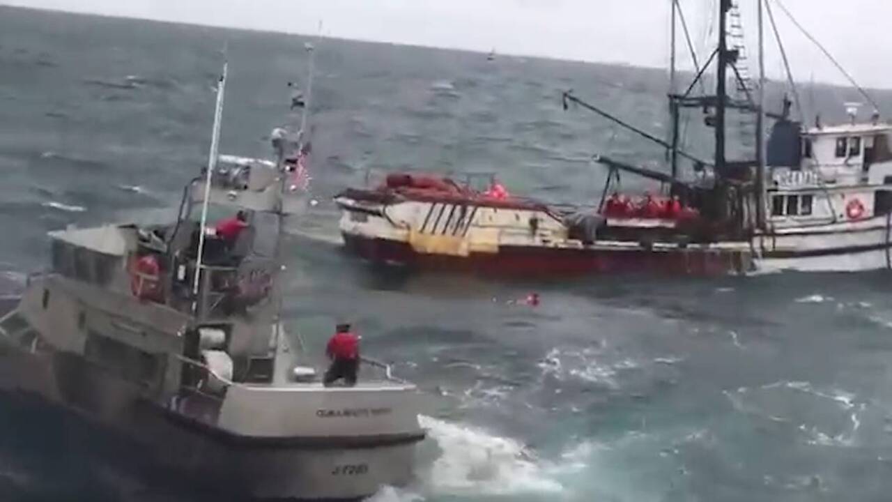 Watch: 5 fishermen rescued from flooding ship by Coast Guard | Kansas ...