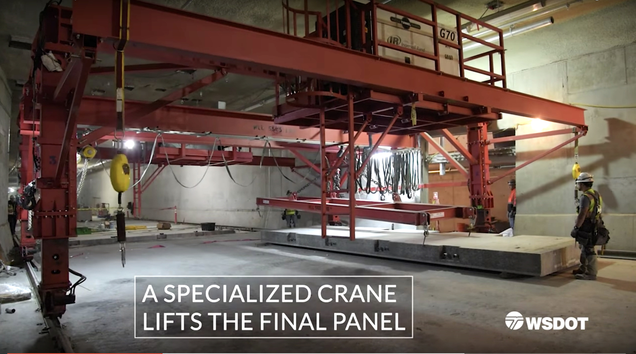 Final assembly of the double-deck highway in the SR 99 tunnel | Tacoma ...