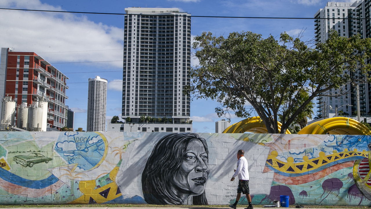 Artist Kyle Holbrook latest mural honors Vice President Kamala Harris ...