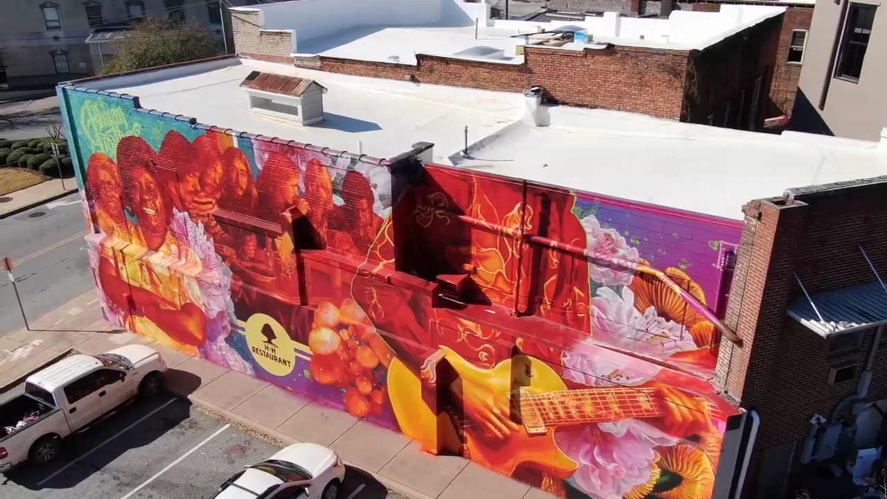 Drone video: View Macon's many downtown murals from a new perspective ...